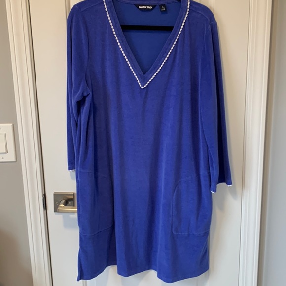 Lands' End | Dresses | Lands End Terry Cloth Cover Up Large Euc | Poshmark